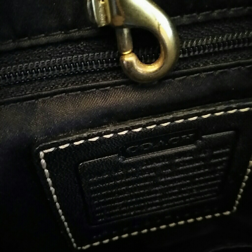 Authentic Coach Stitch Monogram Leather Handbag - Gem